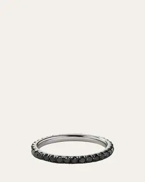 AARYAH Platinum And Rhodium Diamond Nero Eternity Ring - Black