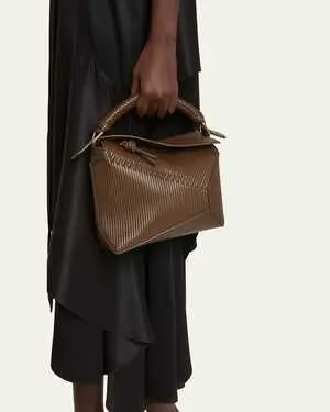 Loewe Puzzle Edge Small Calfskin Top-handle Bag