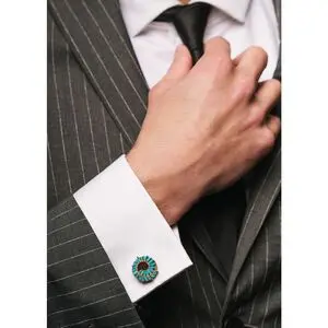 Tateossian Limited Edition Ammonite Cufflinks In Rhodium Silver With