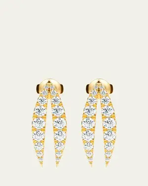 KAMAL Lotus Diamond Drop Earrings - Gold