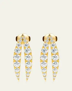 KAMAL KAMAL Lotus Diamond Drop Earrings Yellow Gold