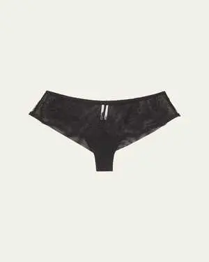 Simone Perele Intrigue Embroidered Tulle Boyshorts - Black