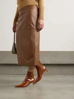 GIANVITO ROSSI Tokio 55 Leather Ankle Boots - Brown