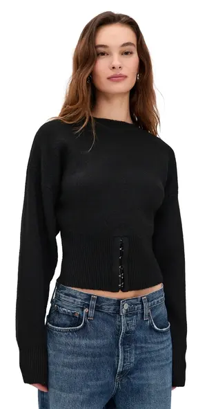 Lioness Dion Knit Sweatshirt - Onyx