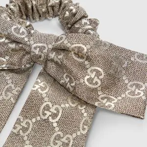 Gucci Gg Laminated Silk Jacquard Scrunchie