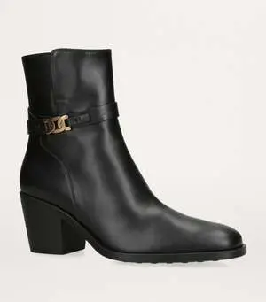 TOD'S Leather Gomma Tronch Ankle Boots 60