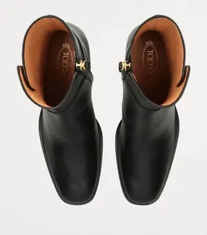 TOD'S Leather Gomma Tronch Ankle Boots 60