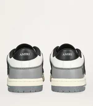 Amiri Leather Skel Low Sneakers - Grey