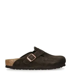 BIRKENSTOCK Suede Boston Clogs Brown