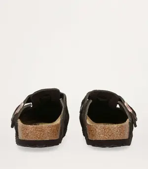 BIRKENSTOCK Suede Boston Clogs - Brown