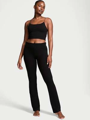 Victoria's Secret Angel Essentials Cotton Foldover Flare Legging - Black