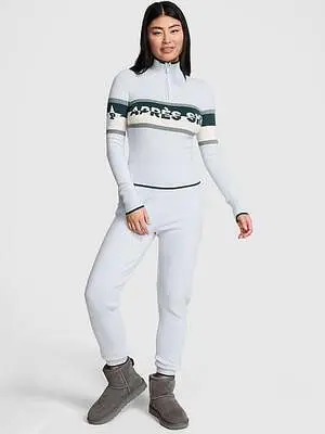 Pink Varsity Knit Jogger Pants