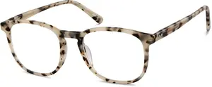 Zenni Square Full Rim Eyeglasses Universal Bridge Fit - Crème
