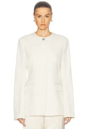 TOTEME Toteme Collarless Evening Jacket Ecru