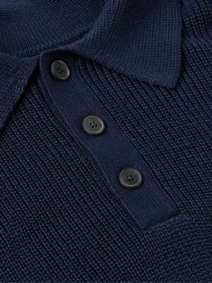 CORRIDOR Ribbed Organic Mercerised Cotton Polo Shirt