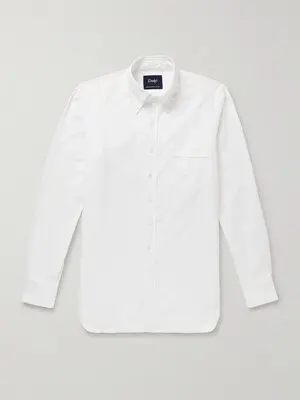 DRAKE'S Slim-fit Button-down Collar Cotton Oxford Shirt