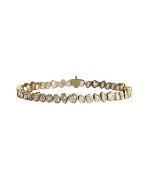 Olive Ave Jewelry 14k Gold Lab Diamond Bezel Tennis Bracelet