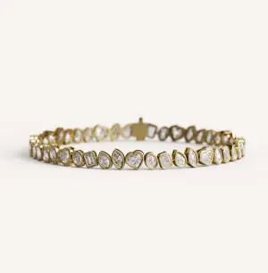 Olive Ave Jewelry 14k Gold Lab Diamond Bezel Tennis Bracelet