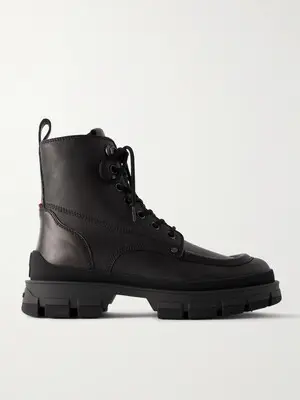 Moncler Hevea City Leather Boots - Black