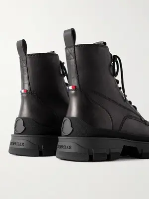 Moncler Hevea City Leather Boots - Black