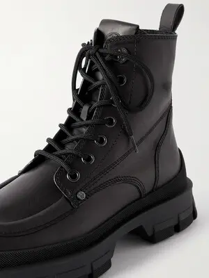 Moncler Hevea City Leather Boots - Black