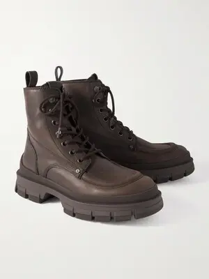 Moncler Hevea City Leather Boots - Brown