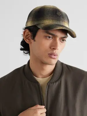 Loro Piana Logo-embroidered Checked Wool And Cashmere-blend Flannel Baseball Cap