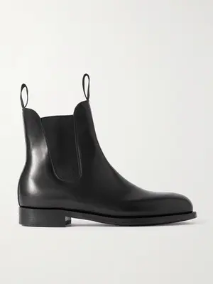J.M. WESTON Leather Chelsea Boots - Black