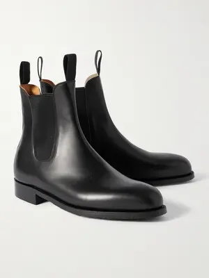J.M. WESTON Leather Chelsea Boots - Black