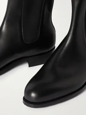 J.M. WESTON Leather Chelsea Boots - Black