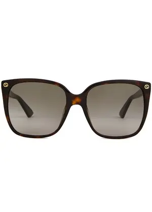 Gucci Tortoiseshell Square-frame Sunglasses