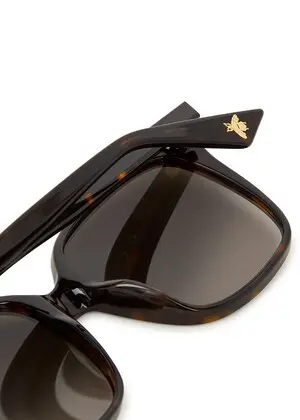 Gucci Tortoiseshell Square-frame Sunglasses