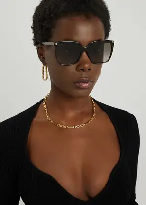 Gucci Tortoiseshell Square-frame Sunglasses