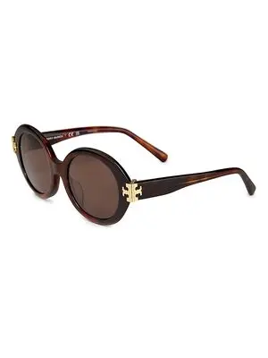 Tory Burch 52mm Oval Sunglasses Brown Havana