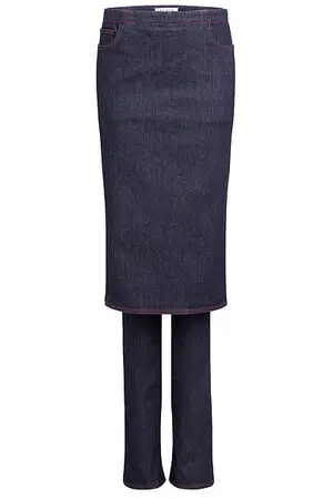 Alaïa Straight Leg Jeans With Skirt Overlay