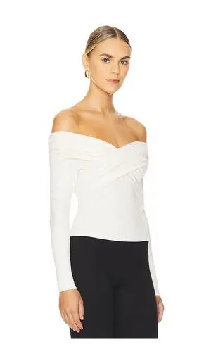Line & Dot Towne Off-shoulder Top