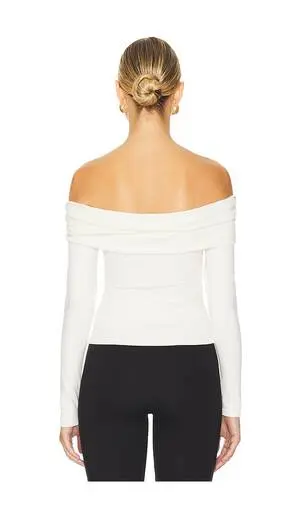 Line & Dot Towne Off-shoulder Top