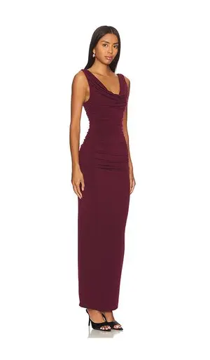Katie May Sleeveless Ruched Gown - Sangria