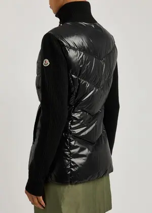Moncler Quilted Nylon And Wool Jacket