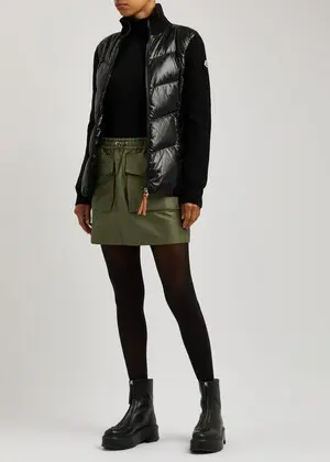 Moncler Quilted Nylon And Wool Jacket