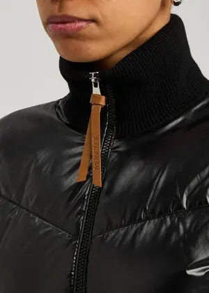 Moncler Quilted Nylon And Wool Jacket