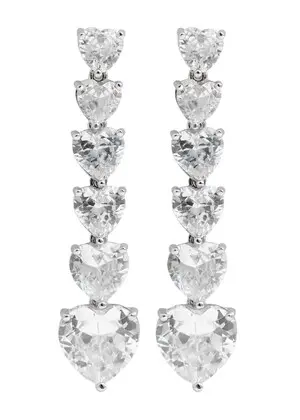 CZ BY KENNETH JAY LANE Heart Drop Earrings - Silver