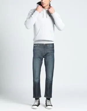 Armani Exchange Straight-leg Jeans With Leather Trims
