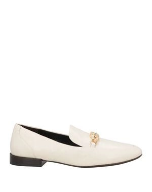 Tory Burch Woman Loafers Camel Size 9 Goat Skin White