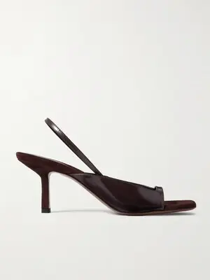 NEOUS Kamui Glossed-leather Slingback Sandals