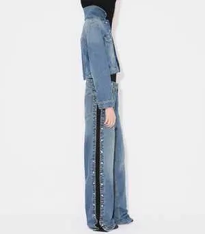 Alaïa Knitted-band Straight Jeans - Blue
