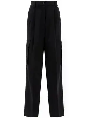 Herno Pleat-detail Cargo Trousers - Black
