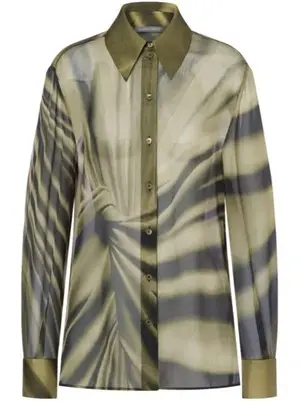 Alberta Ferretti Abstract-print Silk Shirt