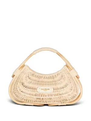 Balmain Jolie Madame Medium Wicker Basket Tote