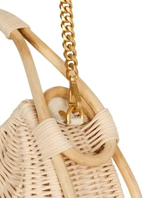 Balmain Jolie Madame Medium Wicker Basket Tote